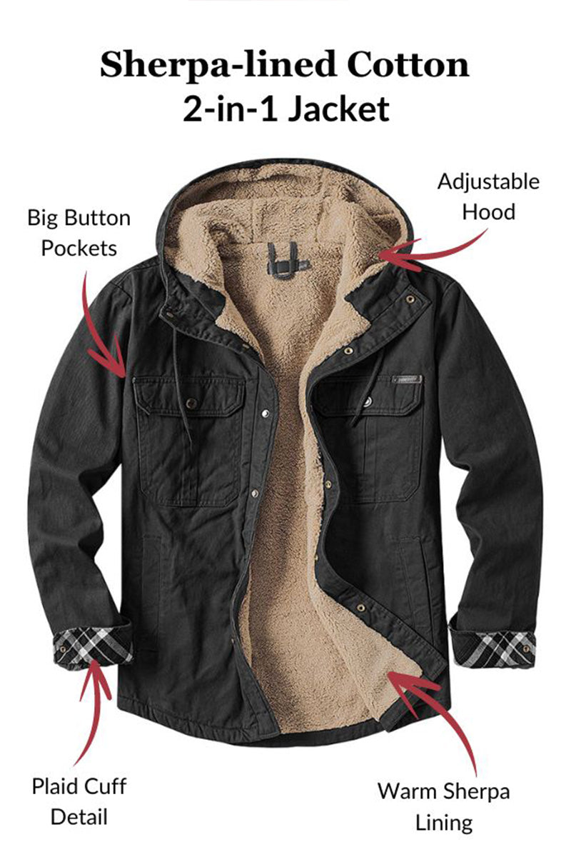 Sherpa-lined Cotton 2-in-1 Jacket - Marcus Store